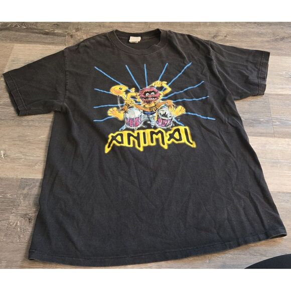 Disney | Shirts | 205 Disney Muppets Animal Drummer Tshirt Black Cotton ...